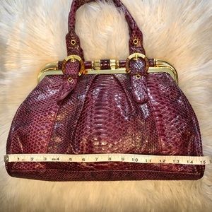 Bags | Purple And Gold Faux Snake Skin Purse | Poshmark